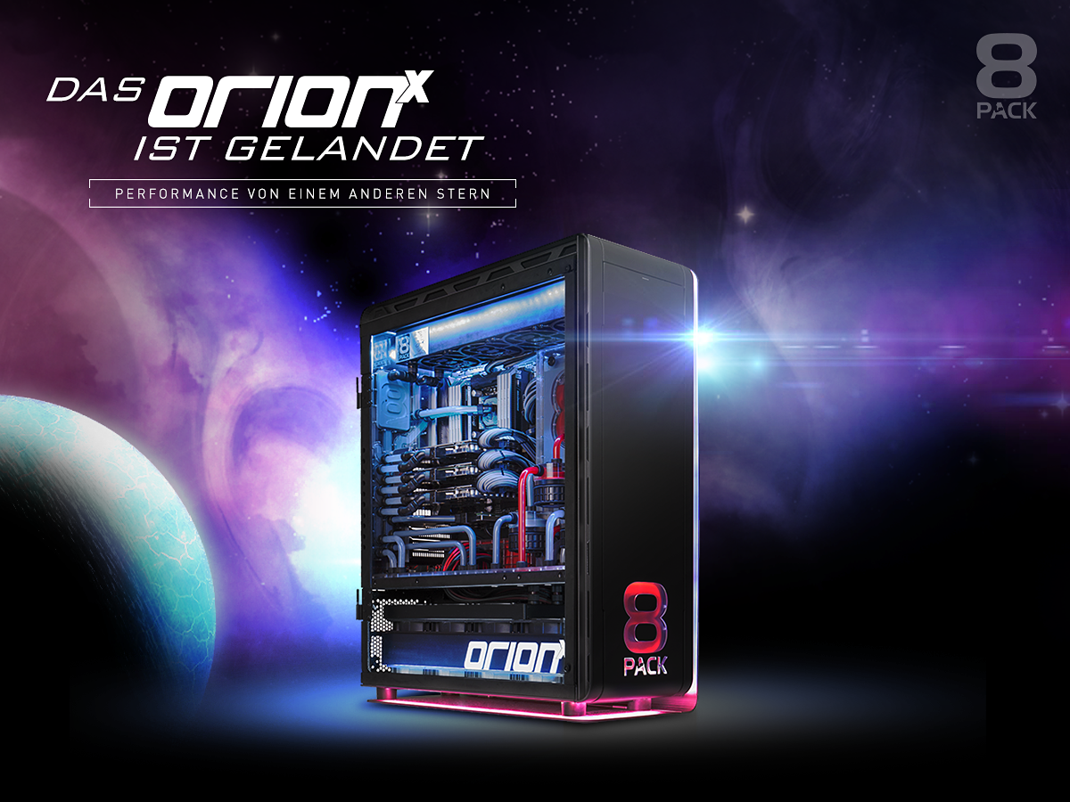 Caseking dreht durch! 8Pack OrionX Gaming-PC mit Dual-System und Custom ...